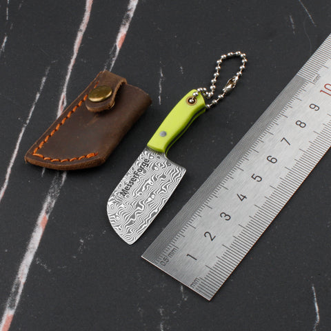 Meteorite Kodiak 2.6'' Mini Butchers - Fashion Damascus Keychain Knife ...